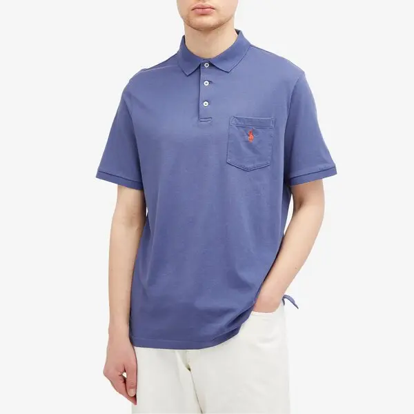 Polo Ralph Lauren Garment Dyed Polo Shirt In Light Navy - 45% Off